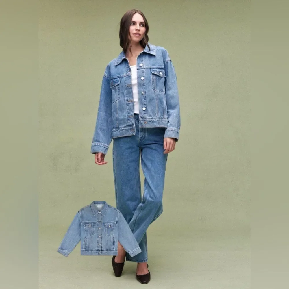 Parke | Jackets & Coats | Newparke Oversized Denim Jacket In Vintage ...